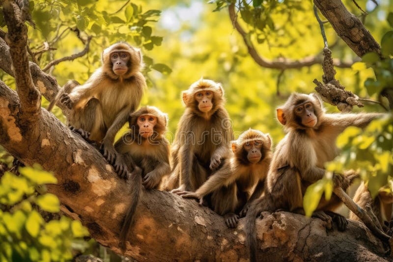 Mischevious Monkeys stock illustration. Illustration of playing - 279165461