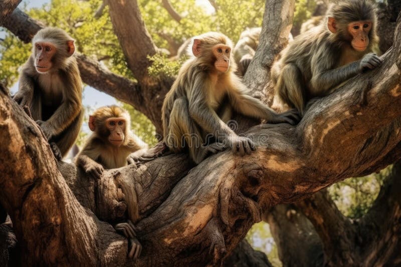 Mischevious Monkeys stock illustration. Illustration of generative ...