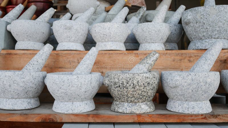 Group of Mortar Stone in Store. Stock Image - Image of mortar, pharmacy ...