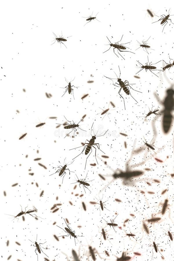 A Group of Mosquitoes Flying through the Air. Suitable for Insect ...