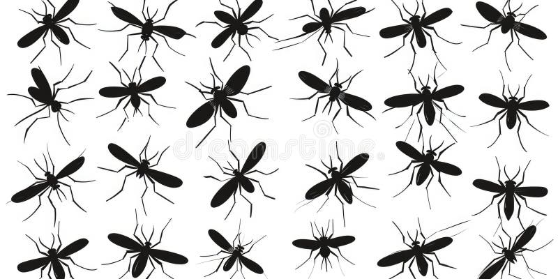 Group of Mosquitos on a Plain White Background. Perfect for ...