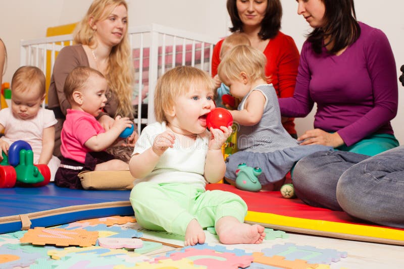 Group of Mothers with Their Babies Stock Image - Image of meeting ...