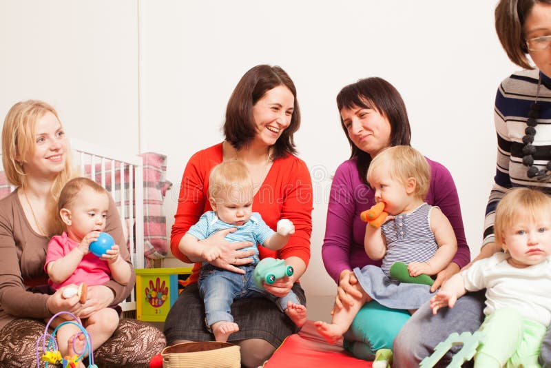 Group of Mothers with Their Babies Stock Photo - Image of four ...