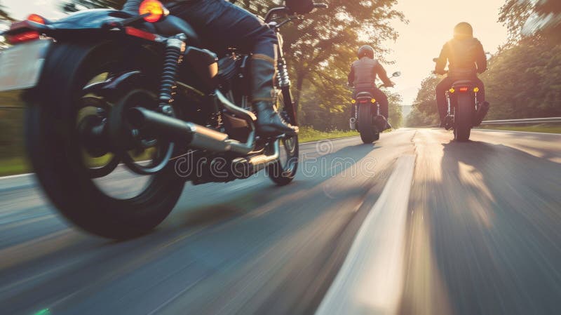 A Group of Motorcycle Riding on the Road Together, Speeding and ...