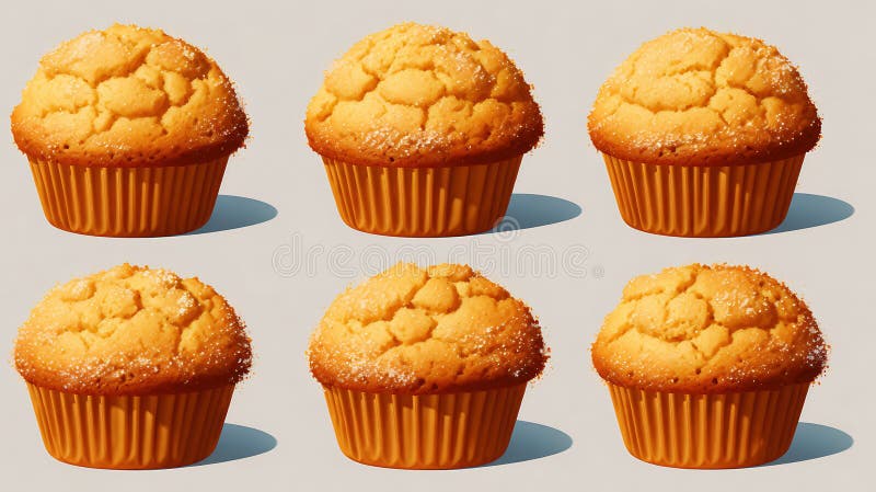A Group of Muffins Arranged in a Row on a Table. Stock Photo - Image of ...