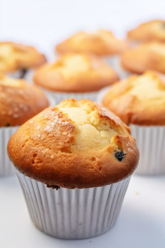 A Group of Muffins on a White Background, Created by Generative AI ...
