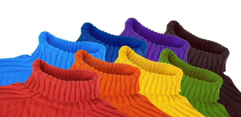 Group of Multi Color Rainbow Sweaters Collage Stock Image - Image of ...