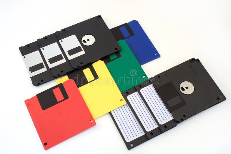 Group Multi Coloured Floppy Disks White Background Stock Photos - Free ...