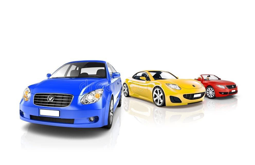 Group of Multi Coloured Modern Cars Stock Image - Image of colorful ...