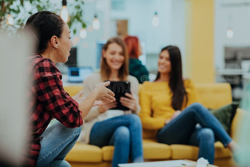 Group of Multi-ethnic Colleagues Working on Desktop Computers, Laptop ...