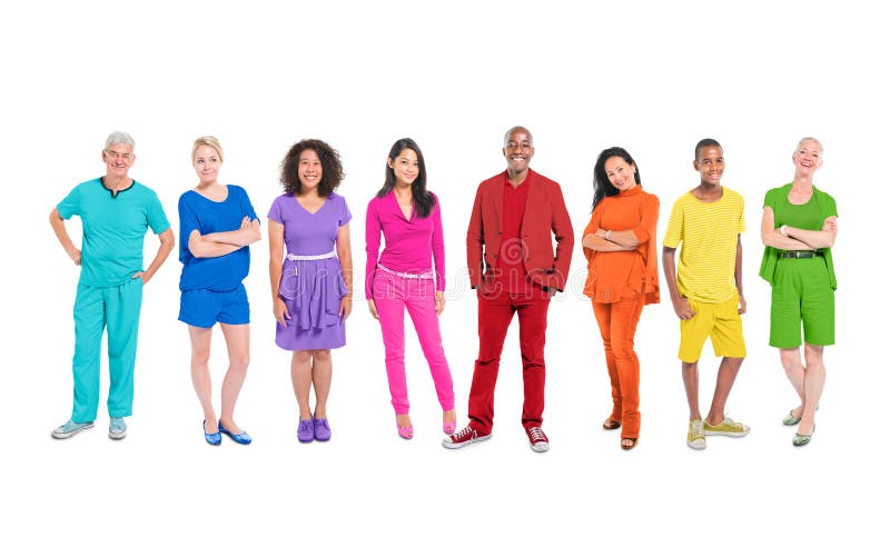 Group of Multi-Ethnic Colorful World People Stock Photo - Image of ...