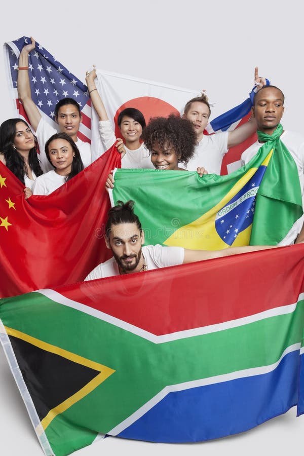 Portrait of Serious Multi-ethnic Group of Male Friends with Various ...