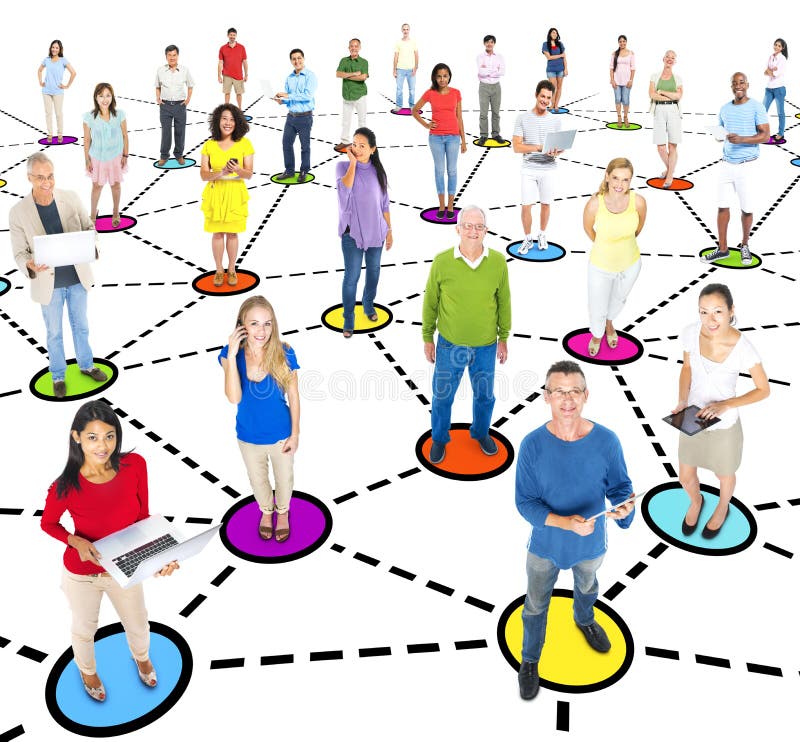 Group of Multi-Ethnic People Social Networking Stock Image - Image of ...