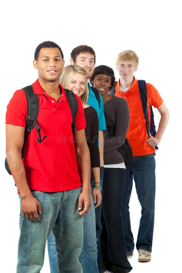 Group of Multi-racial College Students Stock Photo - Image of adult ...