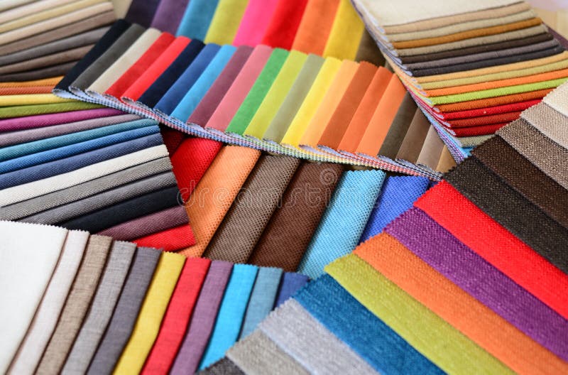 Group of Multicolored Fabrics Stock Photo - Image of bright, apparel ...