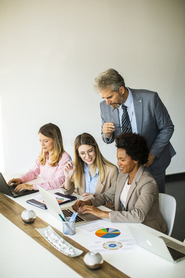 Group of Multiethnic Business People Working on New Project Stock Image ...