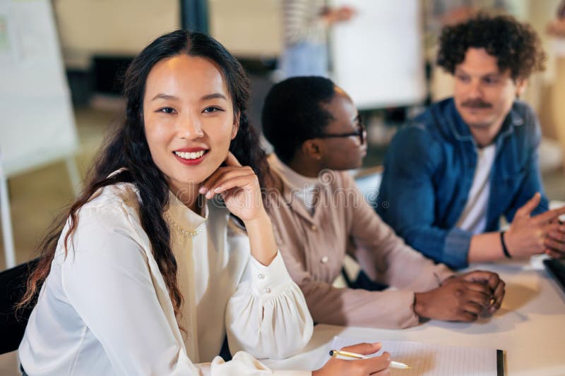 Group of Multiethnic Business People Working Together in the Office ...