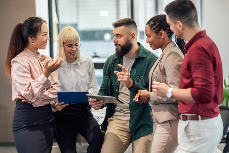 Multiethnic Business People Working Together in the Office Stock Photo ...