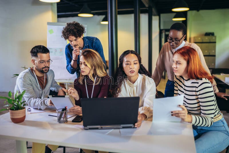 Group of Multiethnic Business People Working Together Stock Image ...