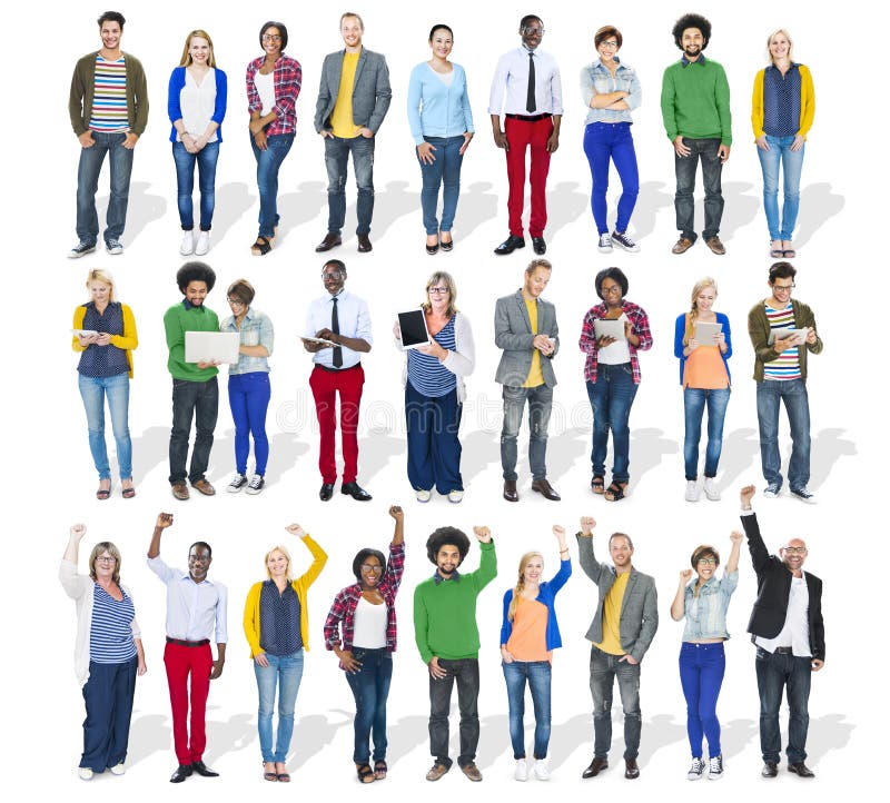Group of Multiethnic Cheerful People with Digital Devices Stock Image ... Group of Multiethnic Cheerful People with Digital Devices Stock Image ...