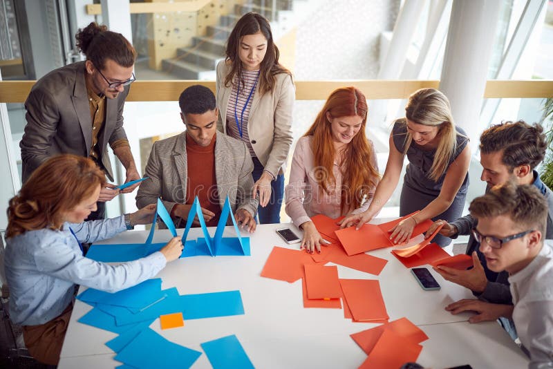 Group of Multiethnic Colleagues Having Fun; Team Building Concept Stock ...