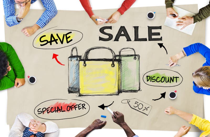 Group of Multiethnic People Discussing about Sale Stock Photo - Image ...