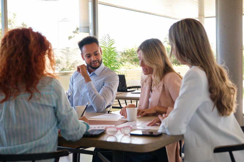 Group of Multiethnic People in a Work Business Meeting. Stock Image ...