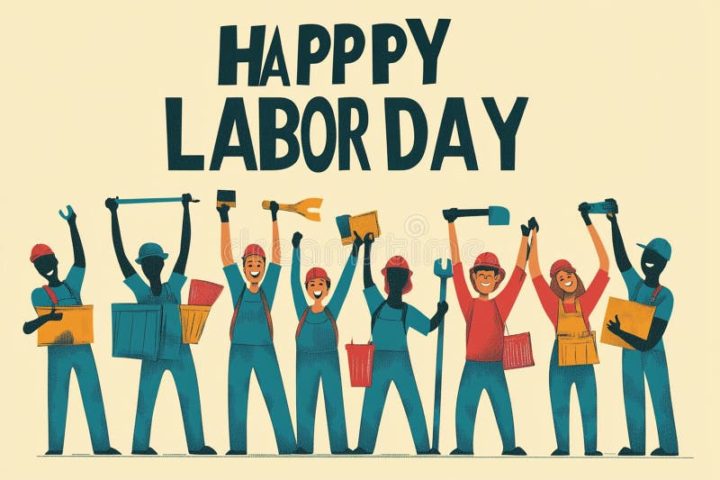 Group of Multiethnic Workers Holding Tools, Celebrating, Smiling ...