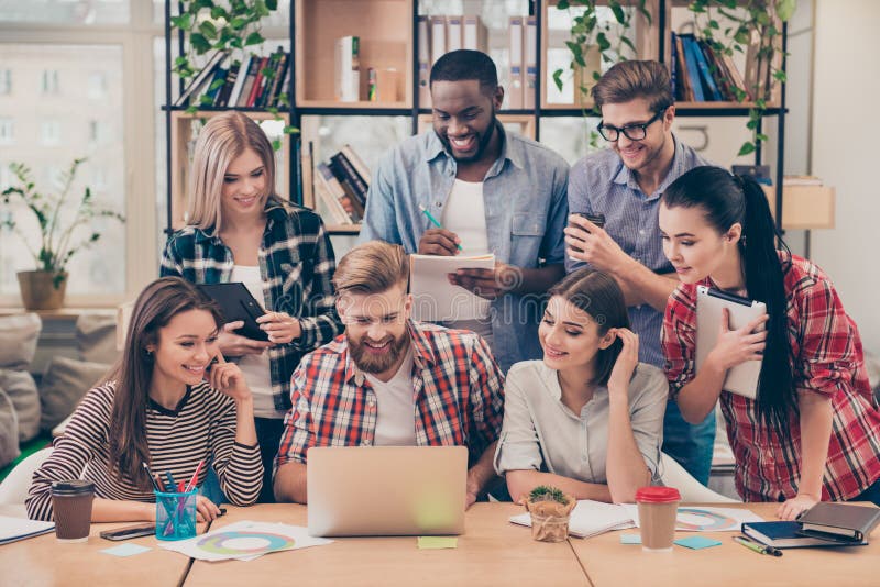 Group of Multinational Young Financial Experts Working on New Project ...