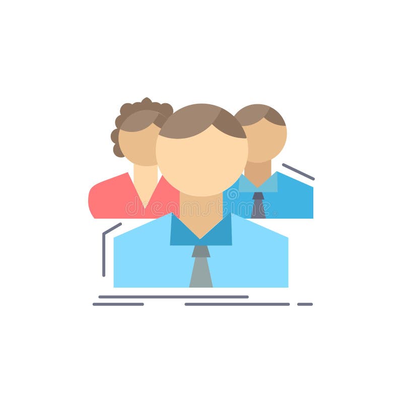 Group, Multiplayer, People, Team, Online Flat Color Icon Vector Stock ...