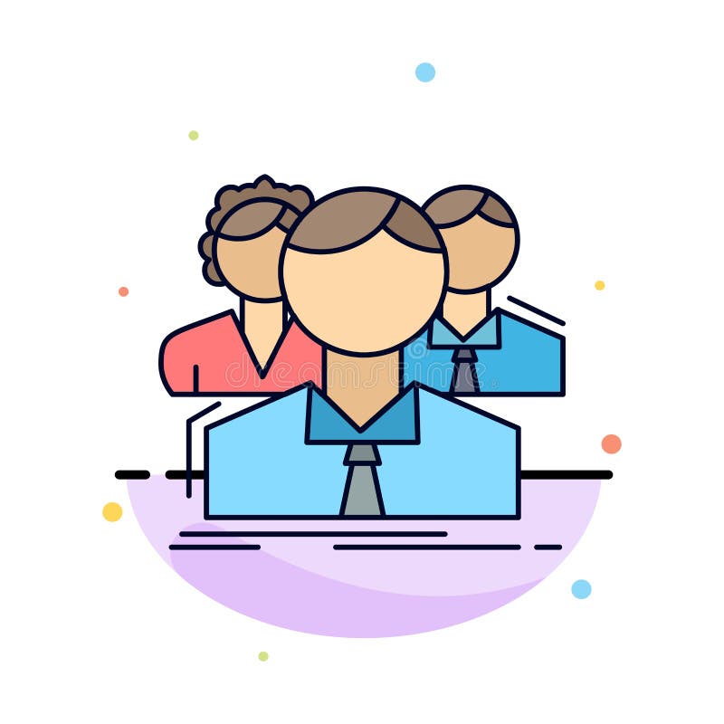 Group, Multiplayer, People, Team, Online Flat Color Icon Vector Stock ...