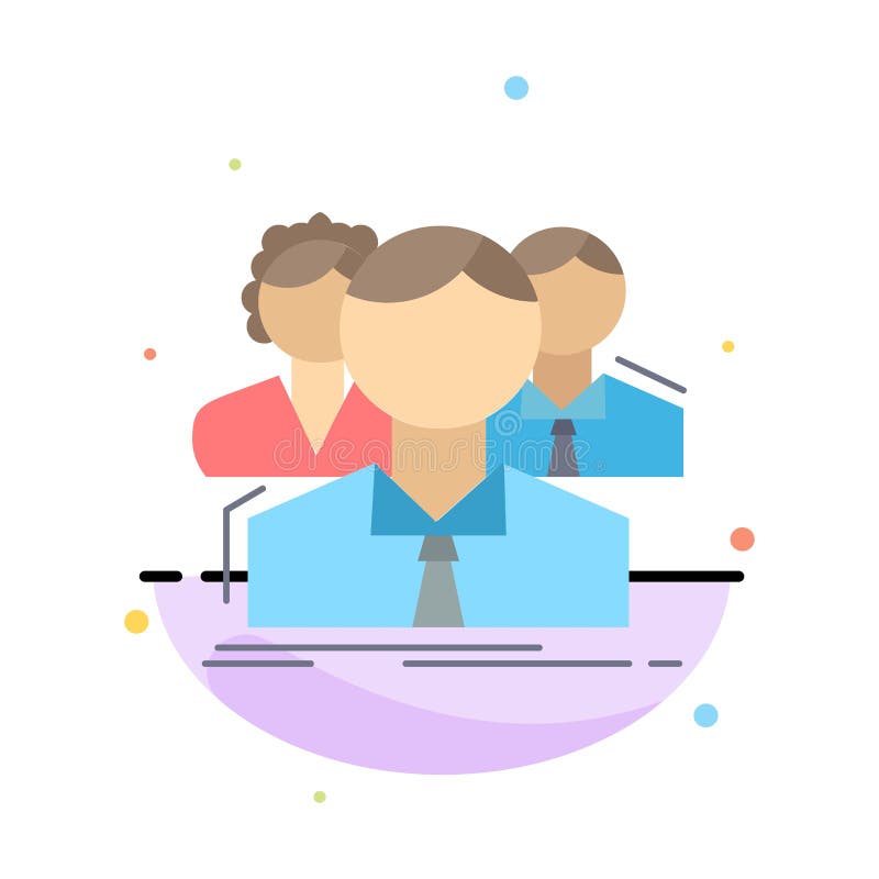 Group, Multiplayer, People, Team, Online Flat Color Icon Vector Stock ...