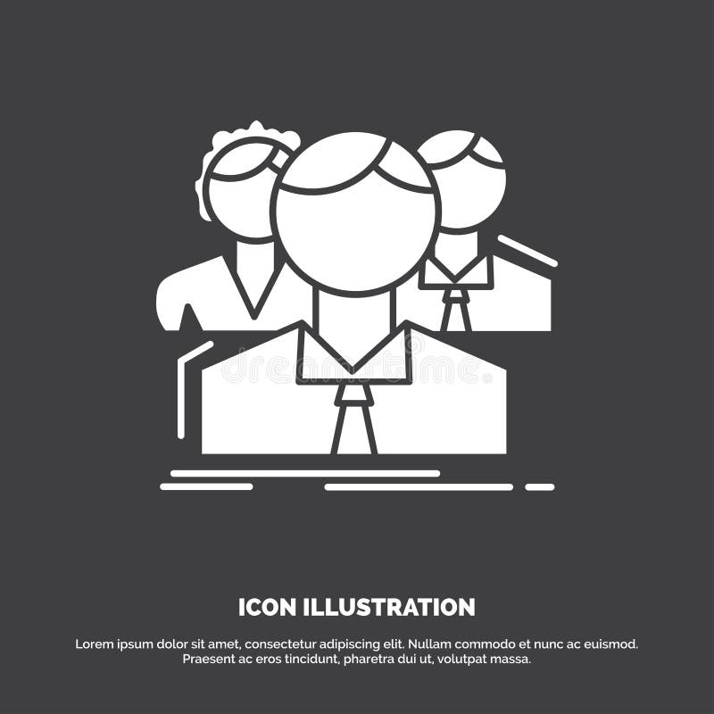 Group, Multiplayer, People, Team, Online Icon. Glyph Vector Symbol for ...