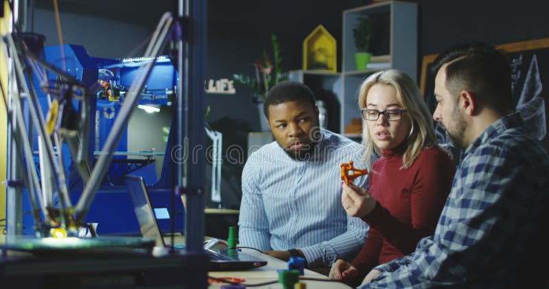 Designers Having Discussion in Engineering Lab Stock Image - Image of ...