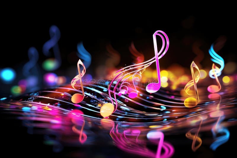 A Group of Musical Notes on a Black Background. Perfect for Music ...