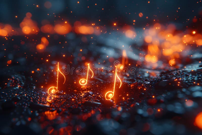 Musical Notes Floating on Water. Generative AI Stock Illustration ...