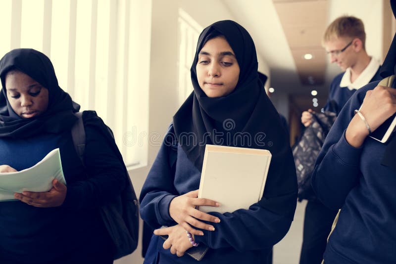 Muslim students studying stock image. Image of hijab - 21452095