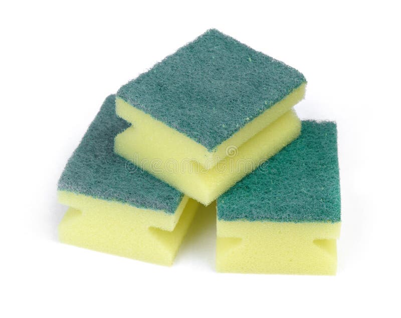 Group of New Dishwashing Sponges Stock Image - Image of everyday ...