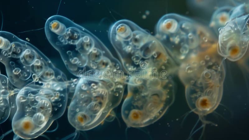 A Group of Newborn Rotifers Hatching from Their Protective Cysts. these ...