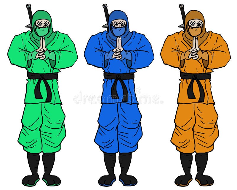 Group ninja stock vector. Illustration of asian, clothing - 38258570