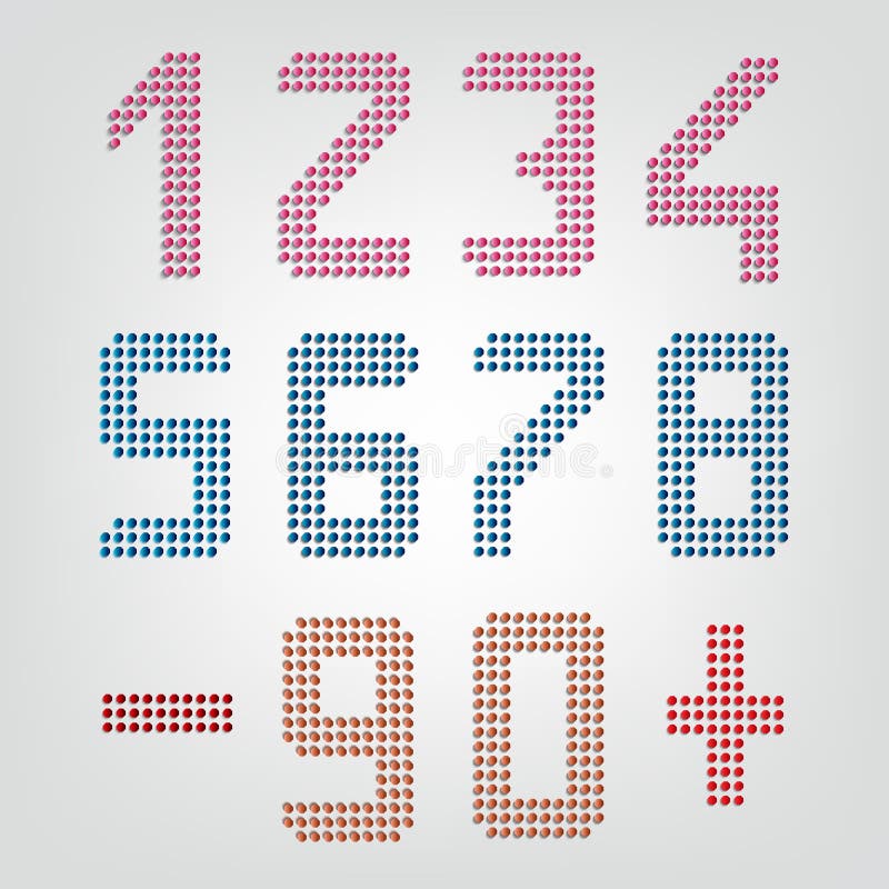 Digital Polygonal Number Set Stock Vector - Illustration of abstract ...