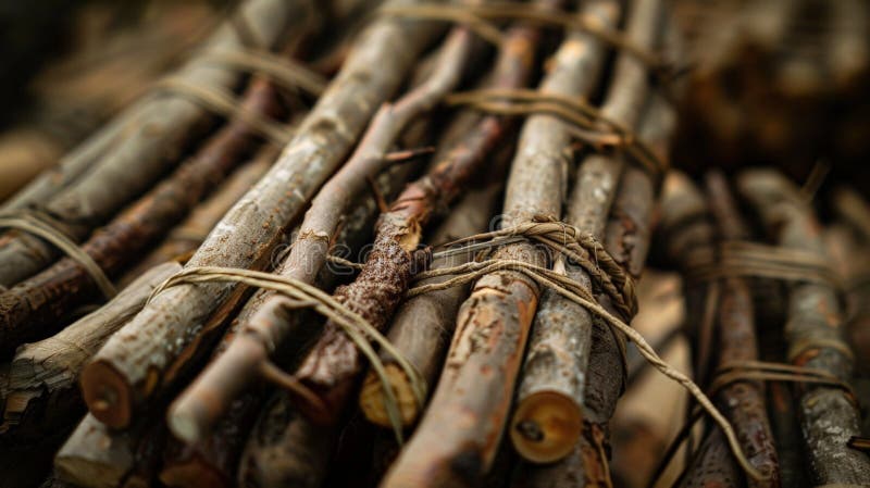 Many Bundled Sticks on Table Stock Photo - Image of bundle, arranged ...