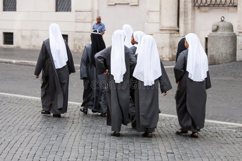 A Group of Nuns are Walking Editorial Stock Image - Image of ...