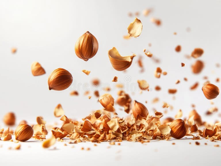 A Group of Nuts are Suspended in Mid-air, Creating a Whimsical Scene ...