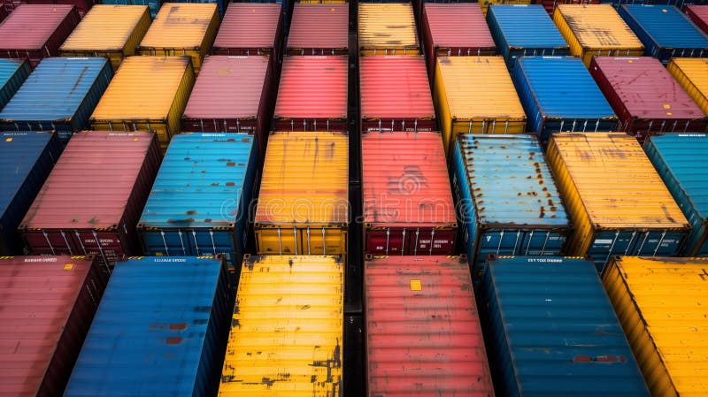 Group of Objects Container Warehouse and Cranes Load Unloading Stacking ...