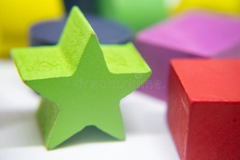 Group of Objects of Different Geometric Forms of Wood, Triangle, Bucket ...
