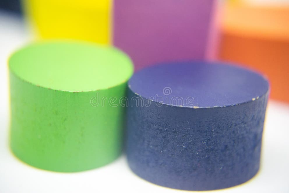 Group of Objects of Different Geometric Forms of Wood, Triangle, Bucket ...