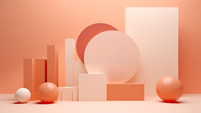 A Group of Objects Sitting on Top of a Table, Peach Fuzz, Trendy Color ...