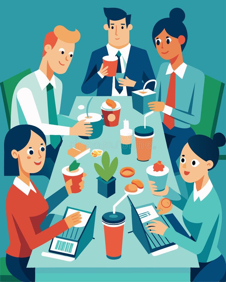 Office Eating Lunch Stock Illustrations – 1,413 Office Eating Lunch ...