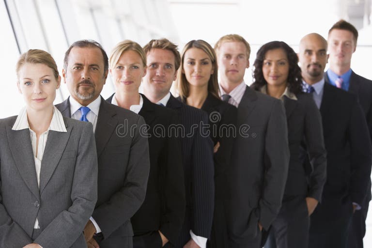 Group of Office Workers Lined Up Stock Photo - Image of eastern ...